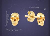 China Anniversary Gold Skull Earrings 3×5MM Prong Hand Setting Type ODM for sale