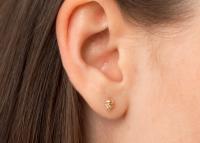 China Anniversary Gold Skull Earrings 3×5MM Prong Hand Setting Type ODM for sale