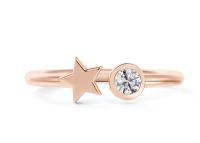China 3.5mm Round Moissanite Ring , 0.16 Carat 9k Gold Wedding Ring ODM for sale