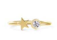 China 3.5mm Round Moissanite Ring , 0.16 Carat 9k Gold Wedding Ring ODM for sale