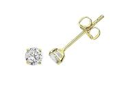 China 9ct 9K Gold Solitaire Earrings , Solitaire Diamond Stud 3mm 4mm 5mm for sale