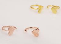 China Huggie Hoop 9K Gold Earrings Tiny Heart Shape Dia Inner 8mm Outer 10.5mm for sale