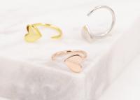 China Huggie Hoop 9K Gold Earrings Tiny Heart Shape Dia Inner 8mm Outer 10.5mm for sale