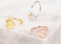 China Huggie Hoop 9K Gold Earrings Tiny Heart Shape Dia Inner 8mm Outer 10.5mm for sale