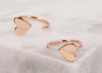 China Huggie Hoop 9K Gold Earrings Tiny Heart Shape Dia Inner 8mm Outer 10.5mm for sale