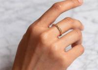 China Stacking 9K Gold Ring 2.0MM Dimension Prong Hand Setting Type OEM for sale