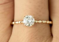 China 6MM Gold Ring With Solitaire Diamond , 0.8ct Moissanite Diamond Rings ODM for sale
