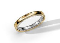 China ODM 2 Tone Gold Engagement Rings , 4MM 5MM 6MM Gold Wedding Band Ring OEM for sale