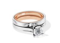 China Two Tone Color 9K Gold Ring 7.5MM with 1.5ct Moissanite Diamond for sale
