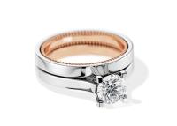 China Two Tone Color 9K Gold Ring 7.5MM with 1.5ct Moissanite Diamond for sale