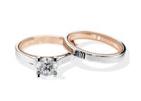 China Two Tone Color 9K Gold Ring 7.5MM with 1.5ct Moissanite Diamond for sale