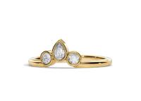 China 0.4CT V Shaped Wedding Band With Engagement Ring , 2MM Stackable Diamond Rings OEM for sale