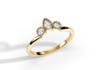 China 0.4CT V Shaped Wedding Band With Engagement Ring , 2MM Stackable Diamond Rings OEM for sale