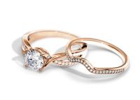 China 1.25ct Rose Gold Moissanite Engagement Rings VS1 SI1 SI2 Average Color for sale