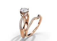 China 1.25ct Rose Gold Moissanite Engagement Rings VS1 SI1 SI2 Average Color for sale