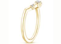 China Size 1.3mm-2.2mm 14K Yellow Gold Jewelry With 0.05ct Three Stons for sale