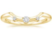 China Size 1.3mm-2.2mm 14K Yellow Gold Jewelry With 0.05ct Three Stons for sale