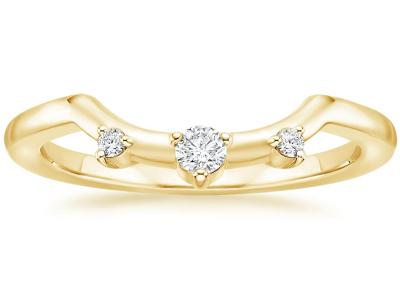 China Size 1.3mm-2.2mm 14K Yellow Gold Jewelry With 0.05ct Three Stons for sale