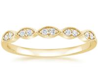 China Marquise Shape 14K Yellow Gold Jewelry Ring 1mm-2mm Size Bar Setting Type for sale