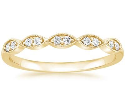 China Marquise Shape 14K Yellow Gold Jewelry Ring 1mm-2mm Size Bar Setting Type for sale