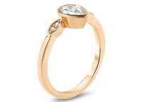 China 0.77carat 10k Gold Moissanite Ring , Gold Solitaire Engagement Ring 5×7mm Dimension for sale