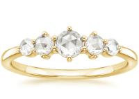 China Different Size Rose Cut Diamond Engagement Ring , 0.49ct 4mm Diamond Ring for sale