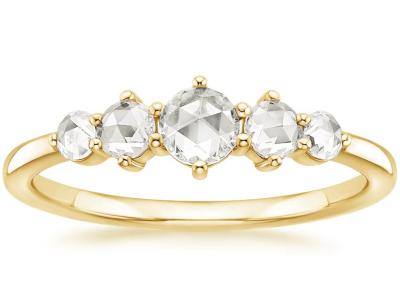 China Different Size Rose Cut Diamond Engagement Ring , 0.49ct 4mm Diamond Ring for sale