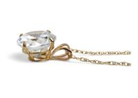 China Vintage Solitaire Diamond Necklace , 5mm 14k Solid Gold Necklace Women'S OEM ODM for sale