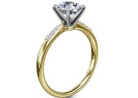 China Round Shape 9K Silver Ring With 6MM 1.0ct White Moissanite Stone for sale