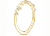 China Aalternating Sizes 14K Yellow Gold Jewelry Ring With 0.15ct VS1 2mm Natural Diamond for sale