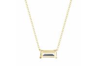China Baguette Cut 14K Gold Necklaces With 0.5ct 5×7mm Solitaire Diamond for sale
