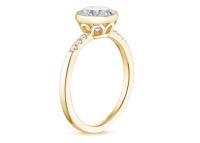 China Women 10k Yellow Gold Diamond Ring , Oval Lab Diamond Engagement Ring OEM ODM for sale