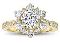 China Snowflake Inspired 9K Silver Ring With Lab Diamond RD6.5MM Size 1.0ct weight for sale