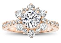 China Snowflake Inspired 9K Silver Ring With Lab Diamond RD6.5MM Size 1.0ct weight for sale