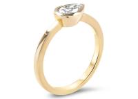 China 0.77ct Yellow Gold Wedding Ring , ODM Bezel Set Engagement Ring for Lady for sale
