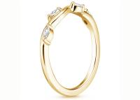 China Winding Willow 14K Yellow Gold Jewelry Ring With 2×4mm 0.40ct Diamond for sale
