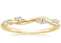 China Winding Willow 14K Yellow Gold Jewelry Ring With 2×4mm 0.40ct Diamond for sale