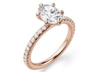 China Prong Set Type 9k Silver Ring Rose Gold Material With 1.5carat 6×8mm Stone for sale