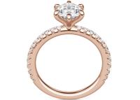 China Prong Set Type 9k Silver Ring Rose Gold Material With 1.5carat 6×8mm Stone for sale