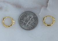 China Dia 10mm Gold Opal Huggie Earrings 1.5mm Width For Anniversary for sale
