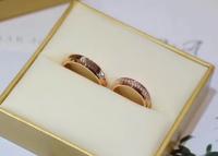 China 4mm width 18K Solid Gold Jewellery ring with 0.35ct Weight Diamond for sale