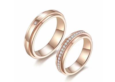 China 4mm width 18K Solid Gold Jewellery ring with 0.35ct Weight Diamond for sale