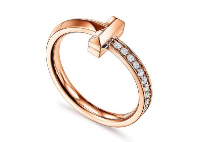 China 2.5mm Wide 18K Solid Gold Jewellery Ring With Round Diamonds Weight 0.8CT for sale