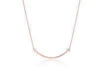 China 18K Rose Gold Neklace , Smile Pendant Necklace 16-18inch Adjustable length for sale