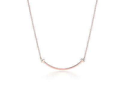 China 18K Rose Gold Neklace , Smile Pendant Necklace 16-18inch Adjustable length for sale