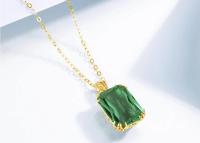 China Vintage 14K Gold Necklaces 2.67ct 8×10mm With Natural Emerald Pendant for sale