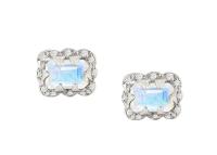 China 5×7MM Emerald Cut Diamond Earrings With Sprinkled Diamond for Gift for sale