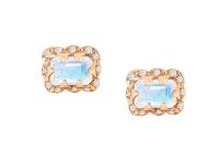 China 5×7MM Emerald Cut Diamond Earrings With Sprinkled Diamond for Gift for sale