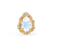 China Water Drop Faceted 9K Gold Earrings With 6×8MM Moonstone Real Diamond for sale
