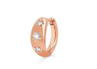 China 12mm Size Gold Huggie Hoop Earrings With 0.16ct Round Cut CZ for sale
